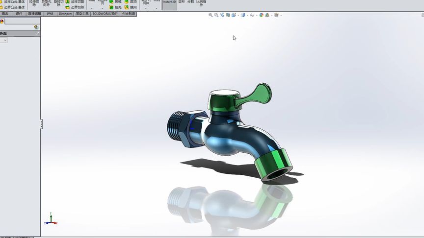 用一节课教会你,用solidworks建模渲染出【水龙头】