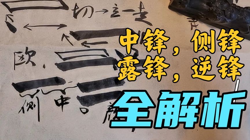 初学书法必懂!中锋,侧锋,露锋,逆锋!书法老师解析加示范