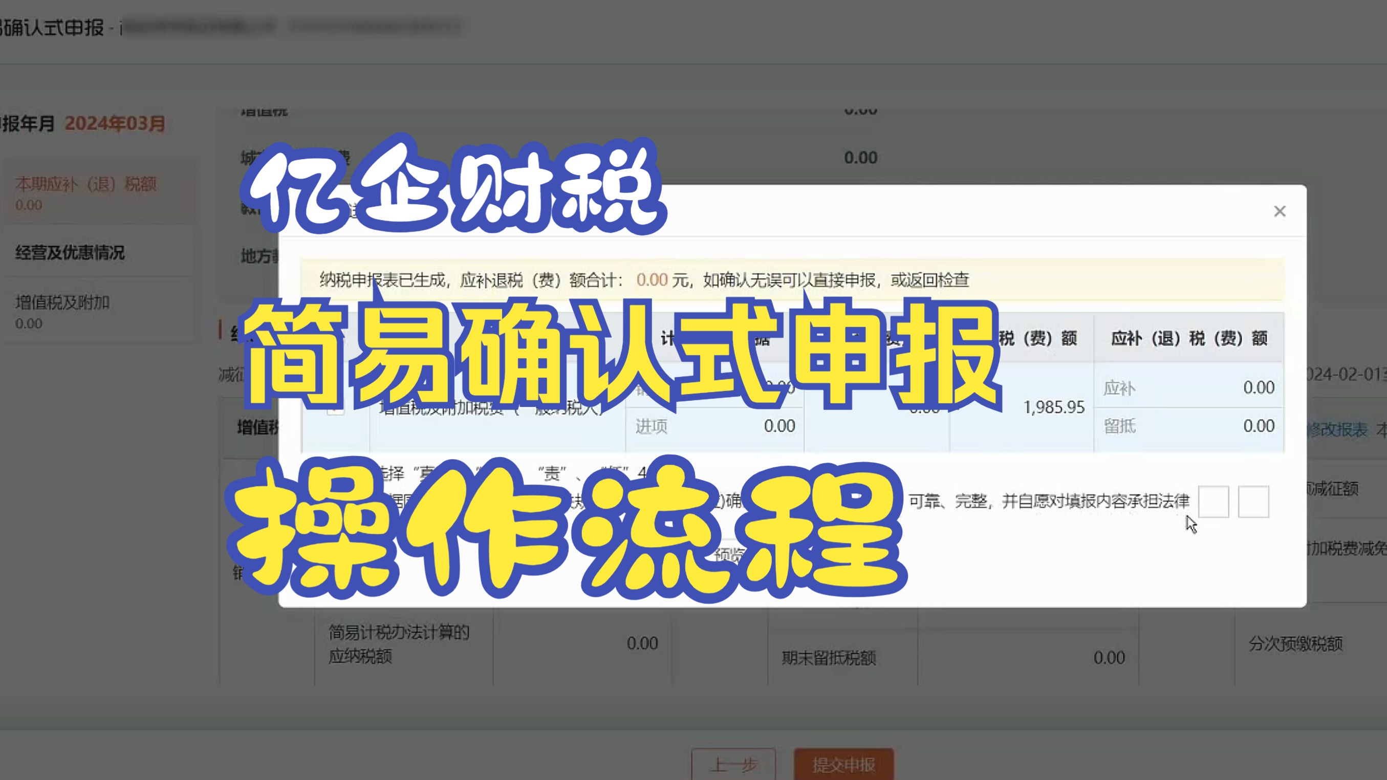 亿企财税简易确认式申报操作视频