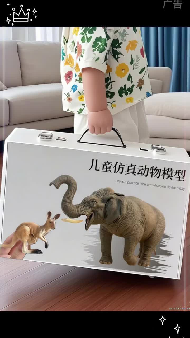 爸爸安排的这个仿真动物模型,栗子可喜欢玩了,每个都做的超级逼真,...