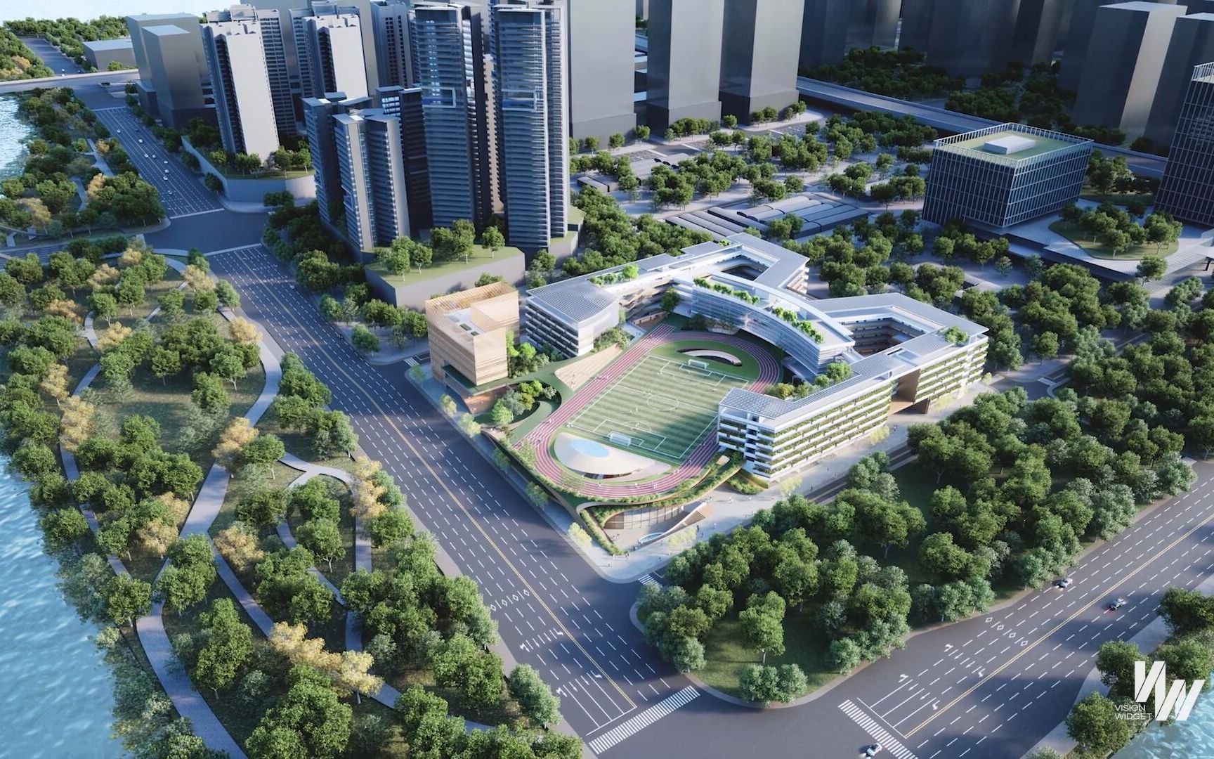 【动态图解建筑设计】前海十单元九年制学校设计竞赛中标方案多媒体