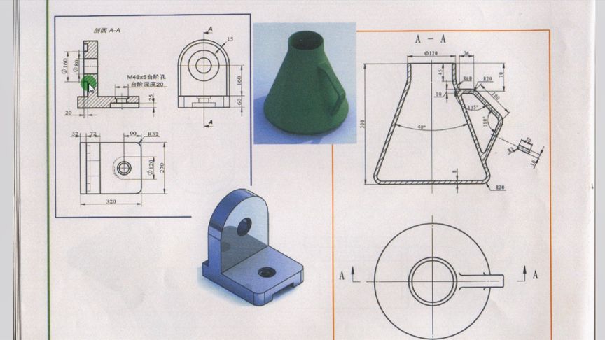 CAD经典练习题,UG自学免费学习课程,三维建模实例22题画法