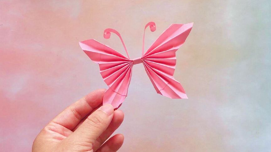 一张纸就可以折出美丽的立体蝴蝶,做法很简单,手工折纸视频大全