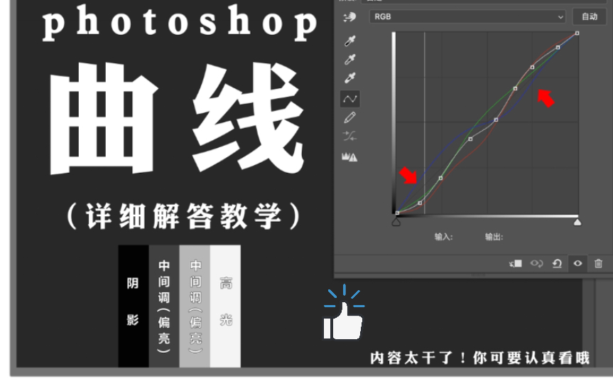 ps曲线教学|全方位演示曲线变化|ps入门教学