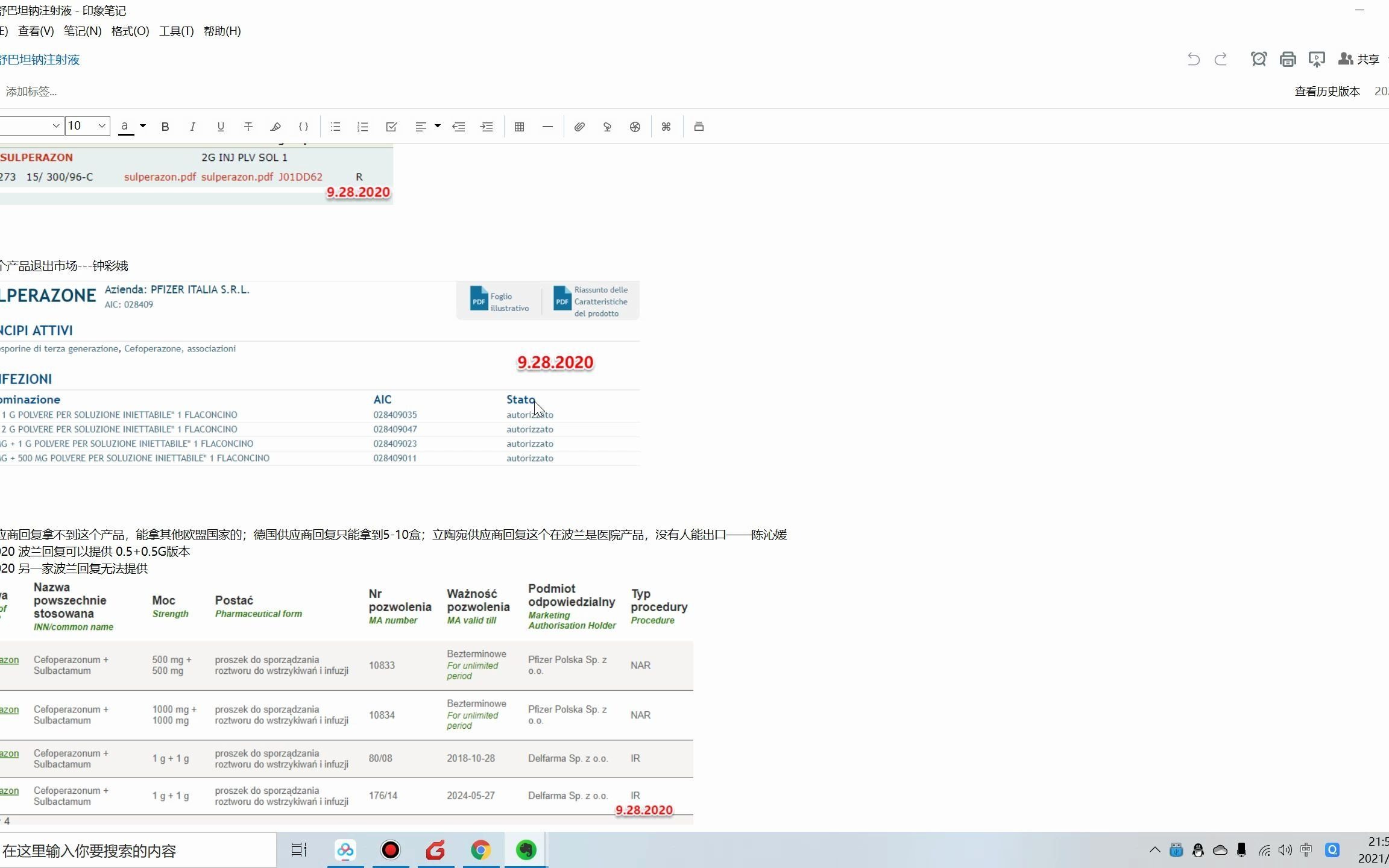 深度调研 Sulperazon 注射用头孢哌酮钠舒巴坦钠 参比制剂
