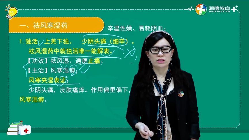 祛风寒湿药:独活少阴头痛 皮肤痛痒,作用偏里偏下