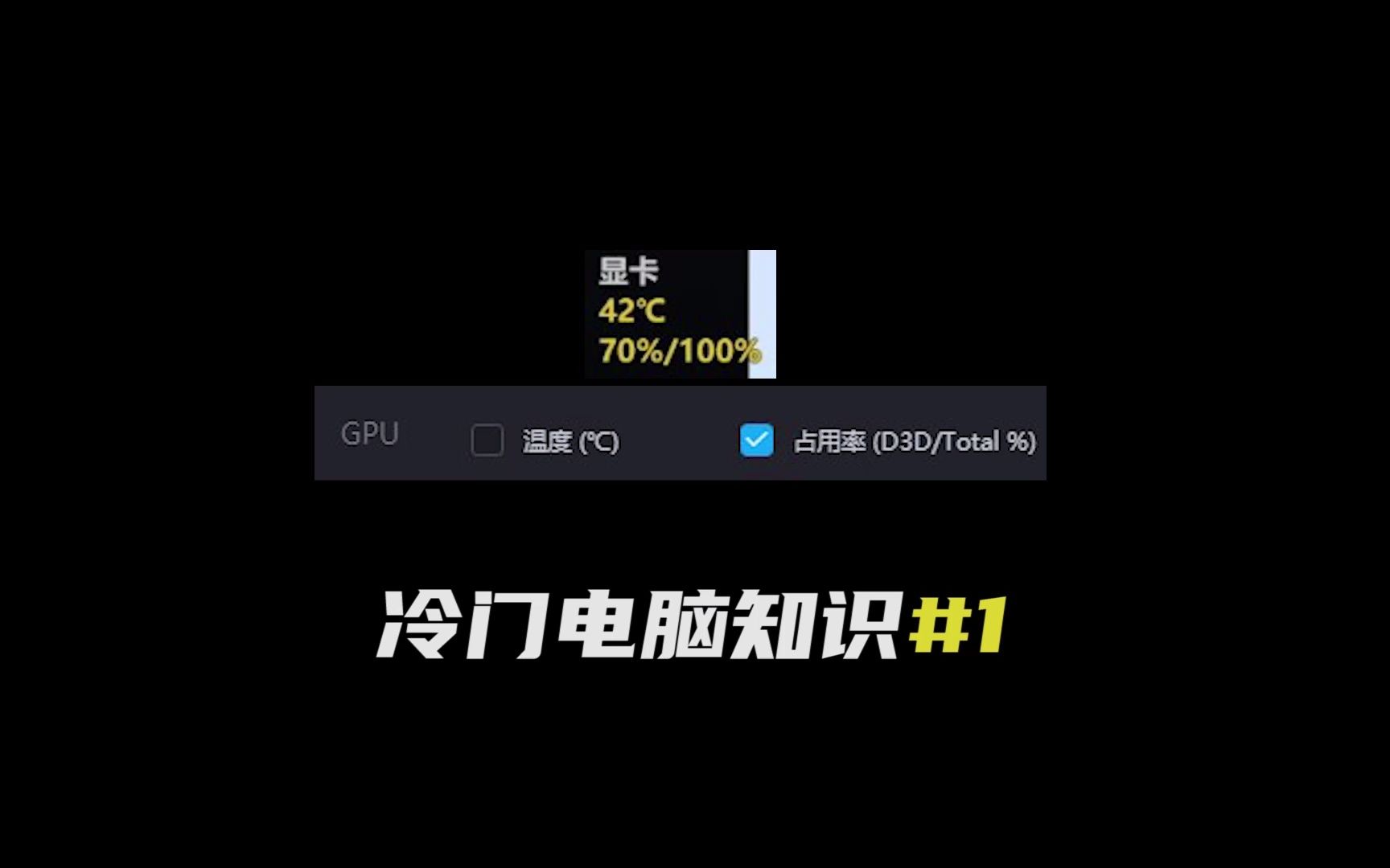 显卡占用率中的D3D和Total是什么?【冷门电脑知识解答#1】