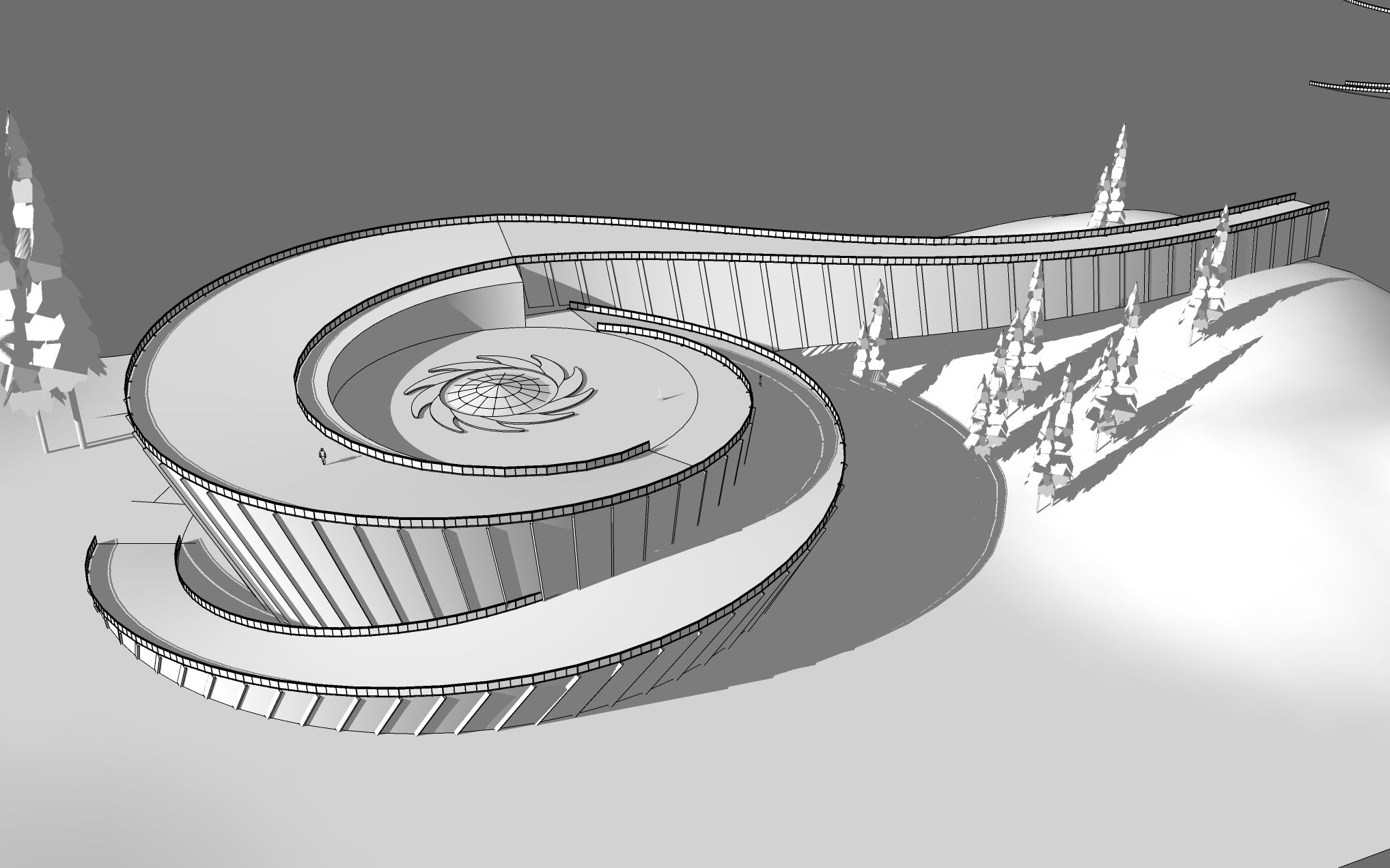 【SketchUp吧】成都龙泉山丹景台SU建模思路