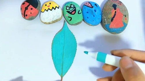 你见过在叶子上画画吗?你也来试一试吧!创意简笔画,创意树叶画