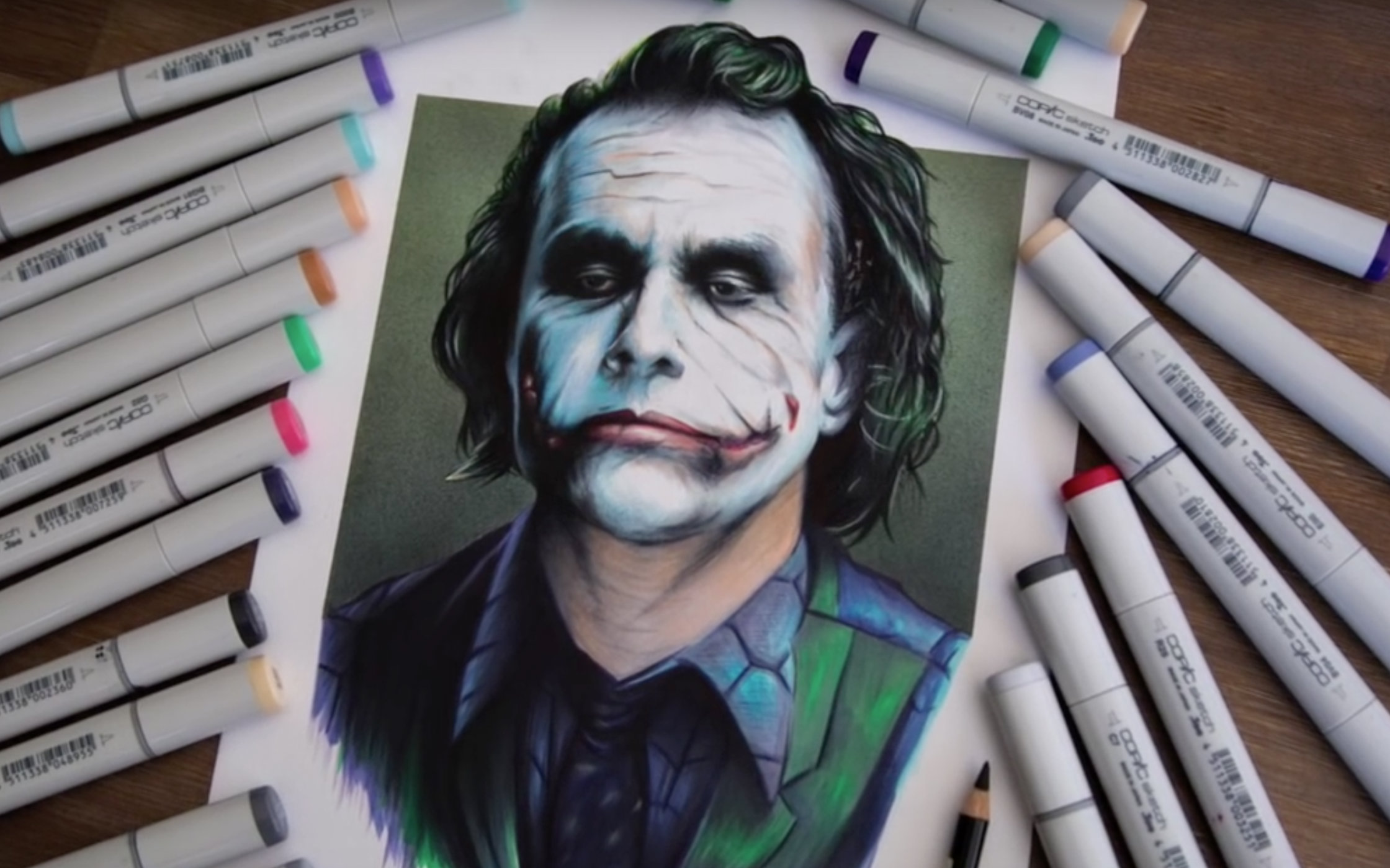 【绘画教学】马克笔画[小丑希斯莱杰]作者Stephen Ward(@米兰的小画...