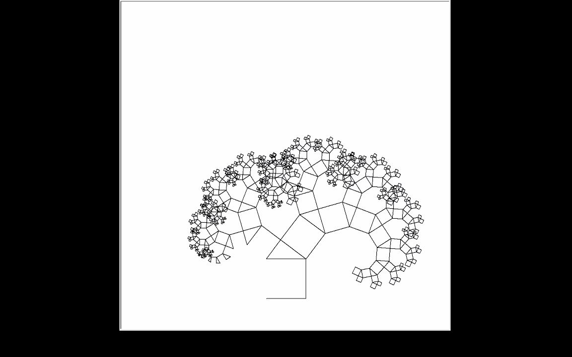 Python:一笔画完毕达哥拉斯树(勾股树)