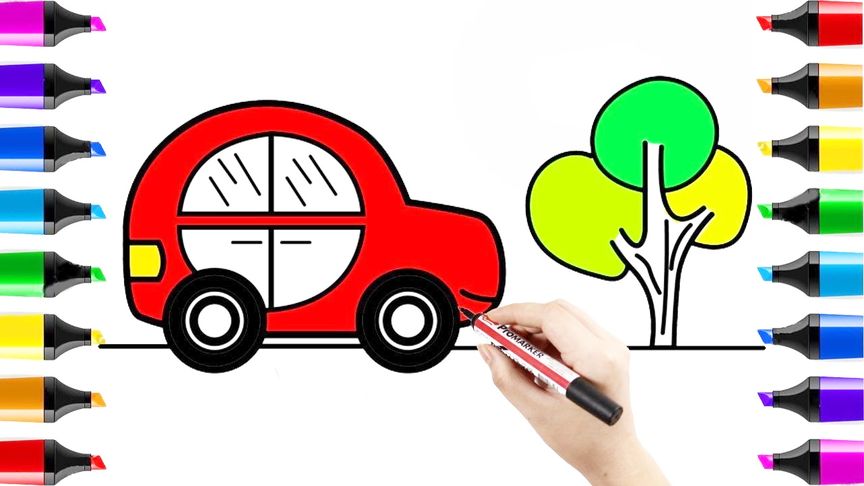 儿童绘画视频教程,绘制男孩子子最喜欢的汽车