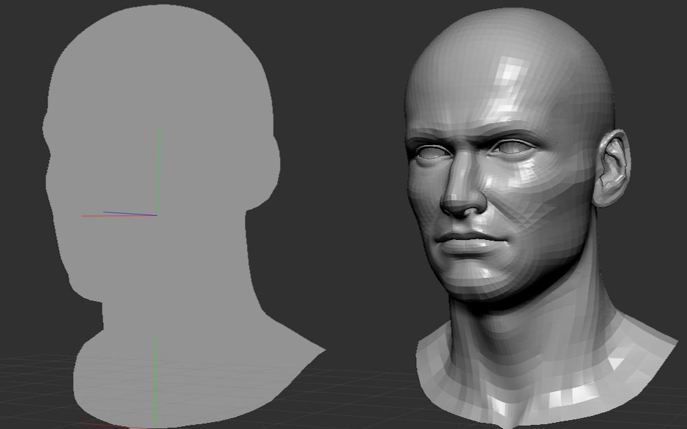 zbrush导入三维模型平面化
