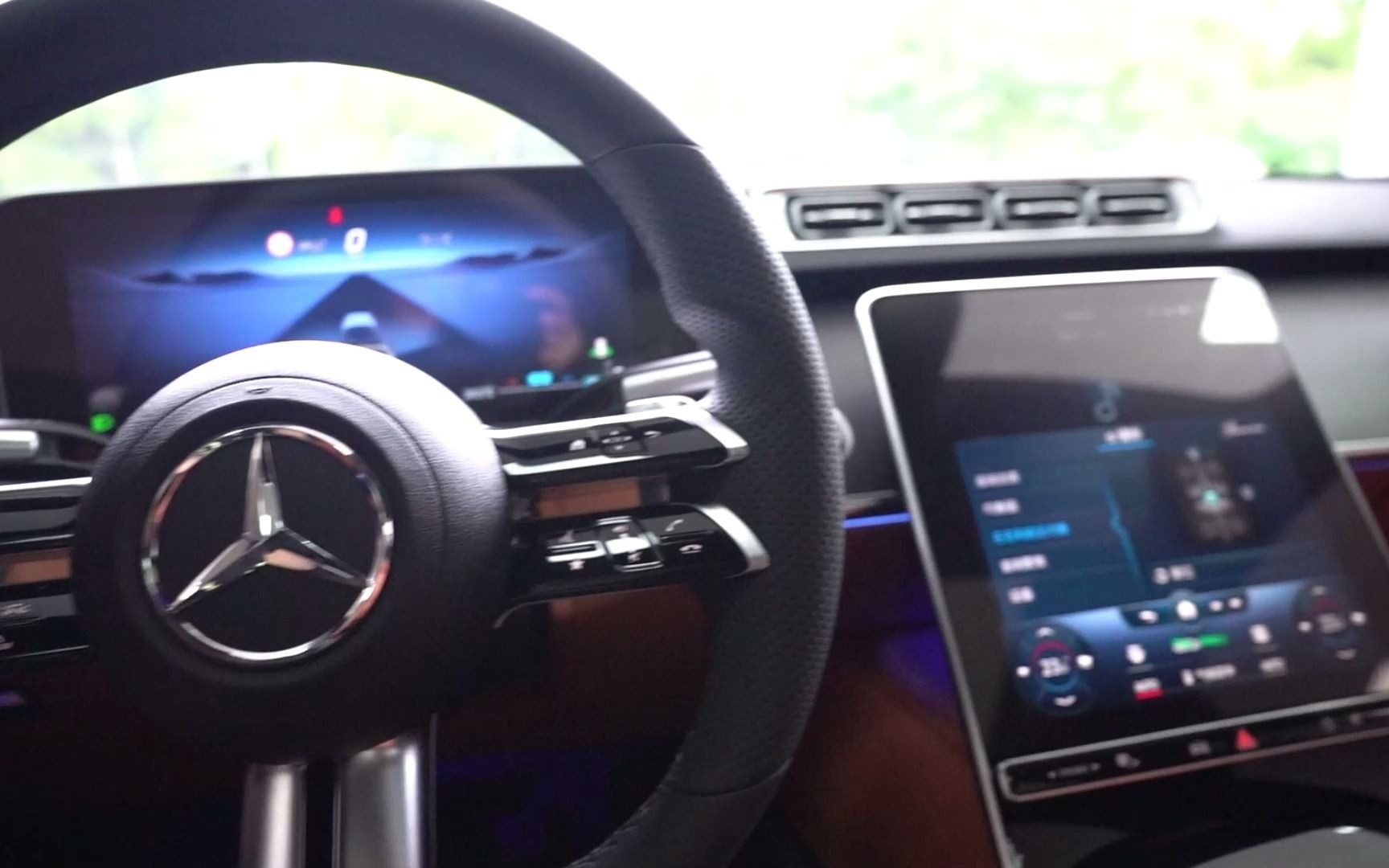 奔驰W223 S400商务升级原厂小柏林 S450方向盘 4D旋转高音