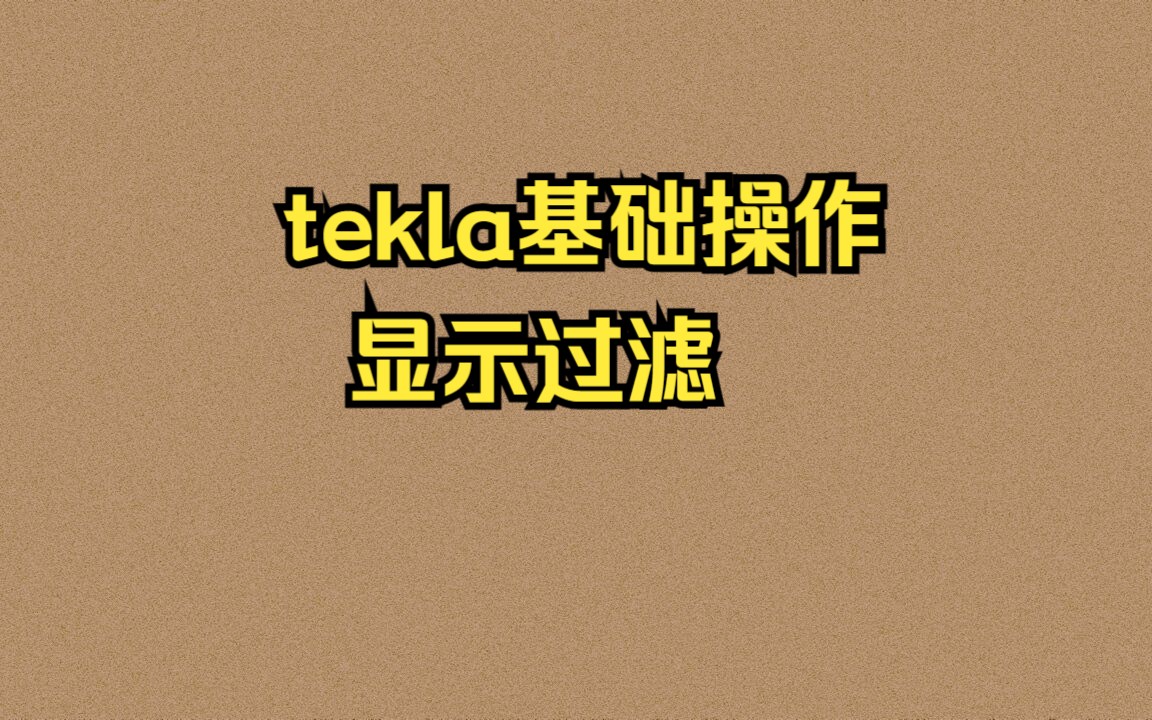 tekla基础操作:显示过滤