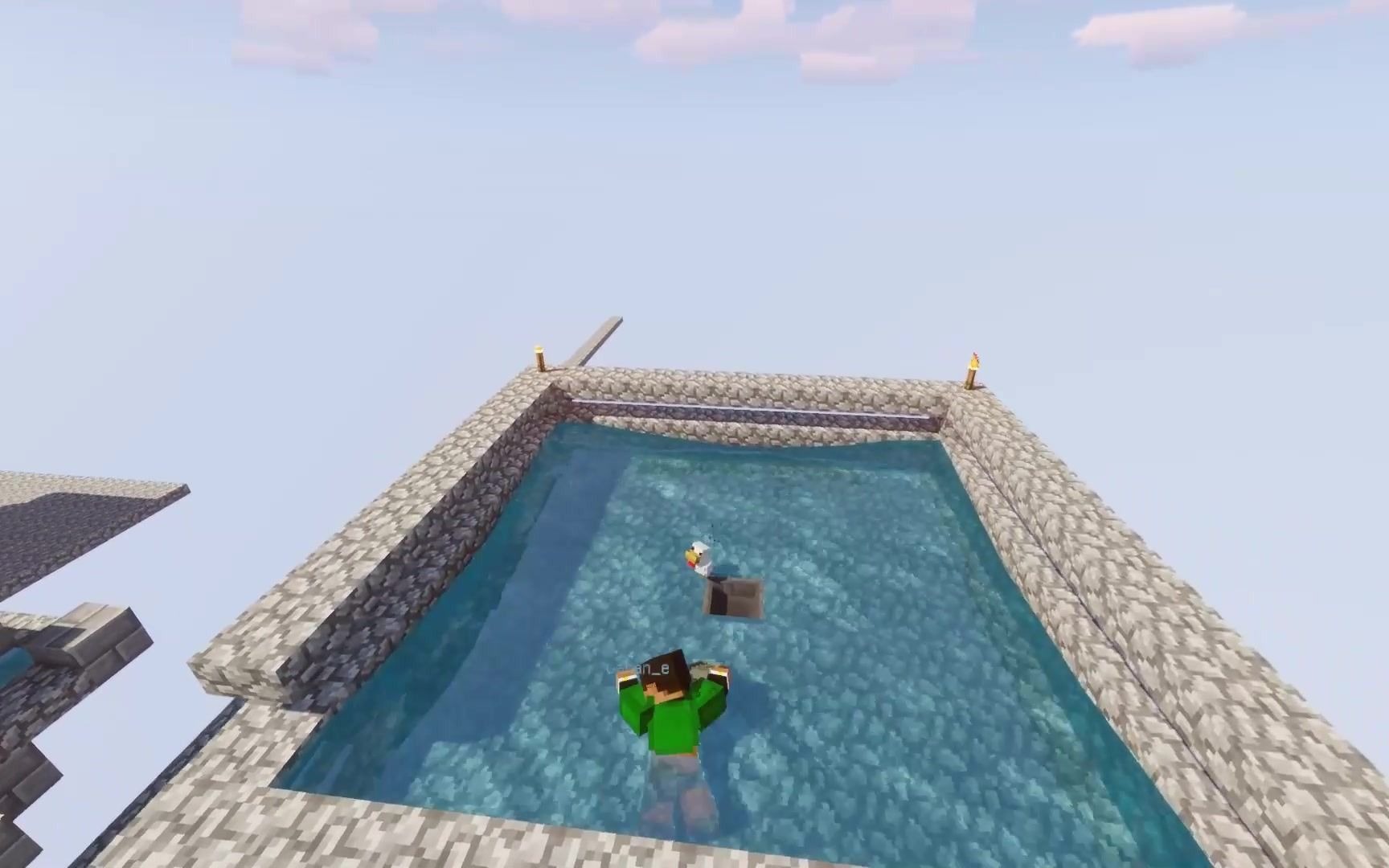 空岛生存第四集:简易水流收集装置-我用来收鸡蛋【我的世界】