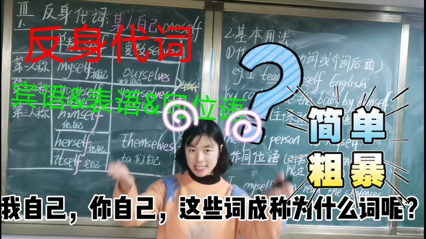零基础英语语法入门,反身代词的分类及用法,宾语&表语&同位语
