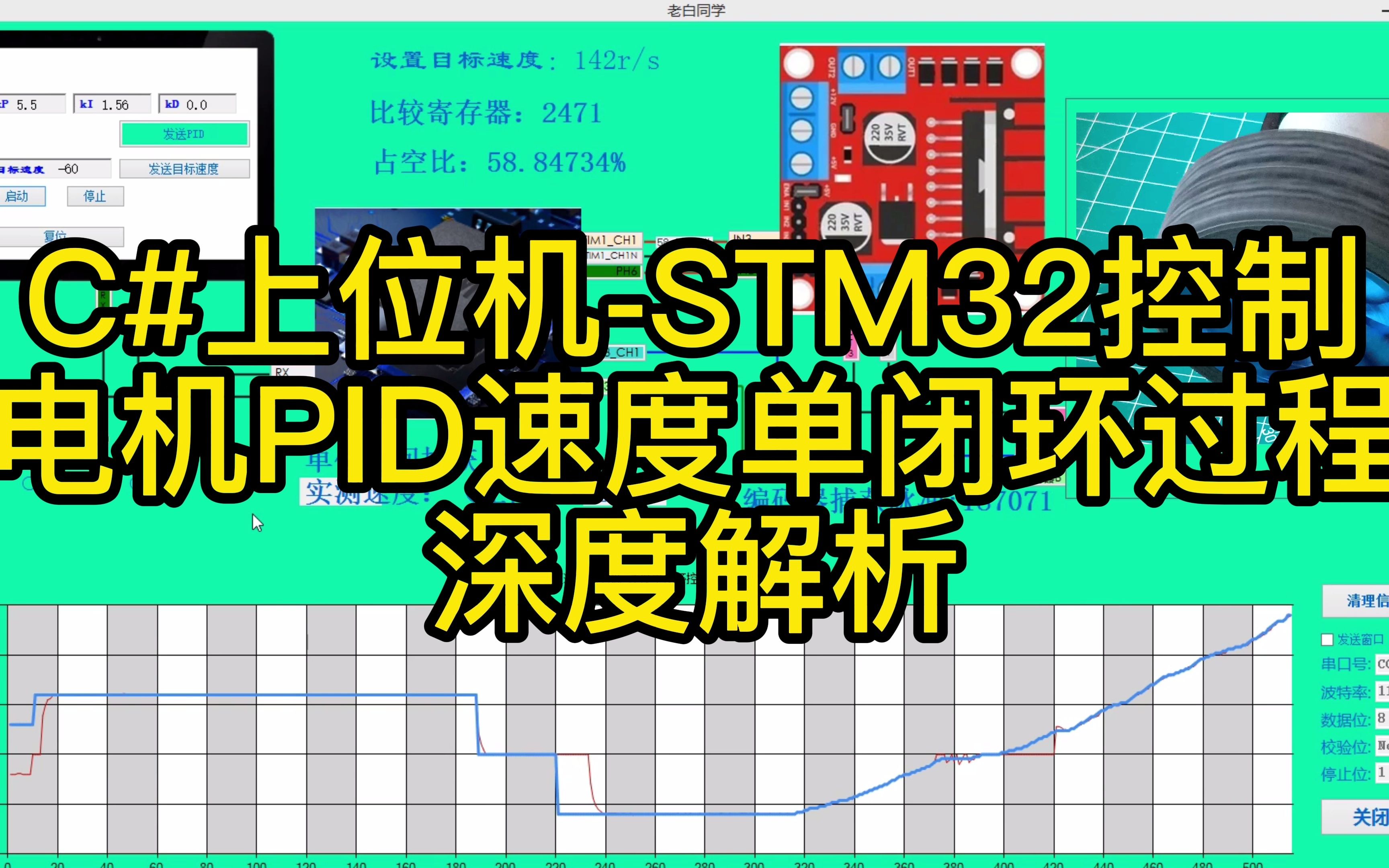 PID上位机仿真-C#串口上位机通讯STM32直流电机PID速度单闭环调参...