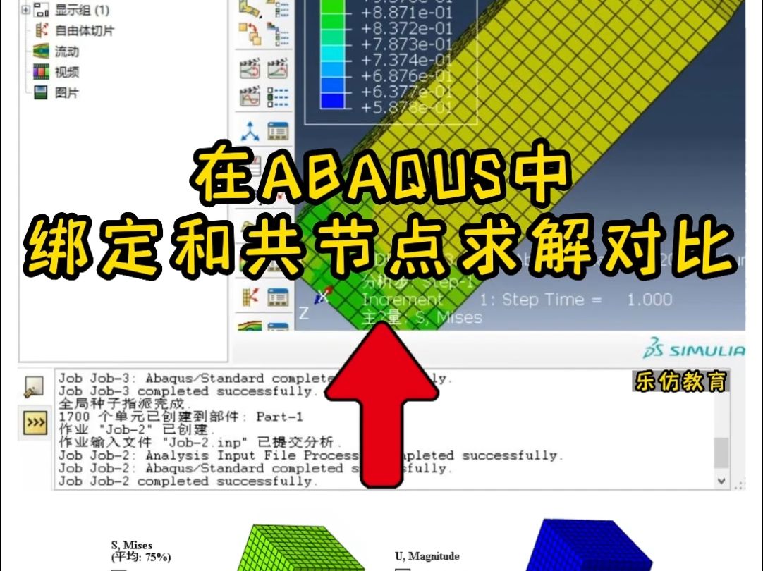在ABAQUS重绑定喝共节点求解对比