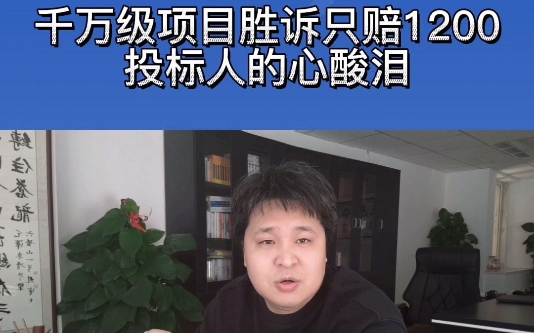投标人的辛酸泪.1200万的招投标工程项目.质疑成功且胜诉,居然只赔...