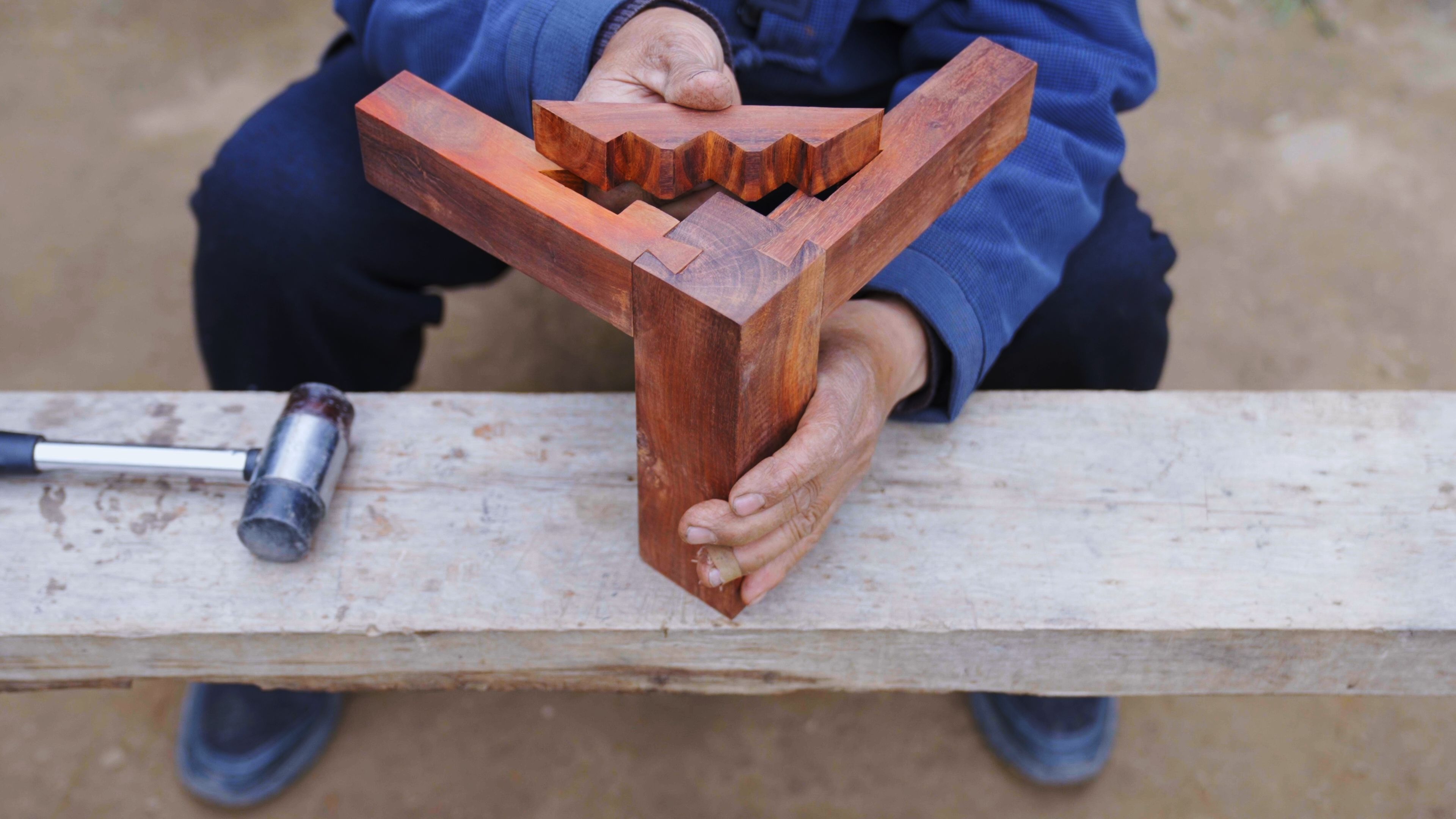 中华榫卯技艺,桌角榫制作完整版