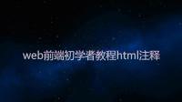 web前端初学者教程html注释