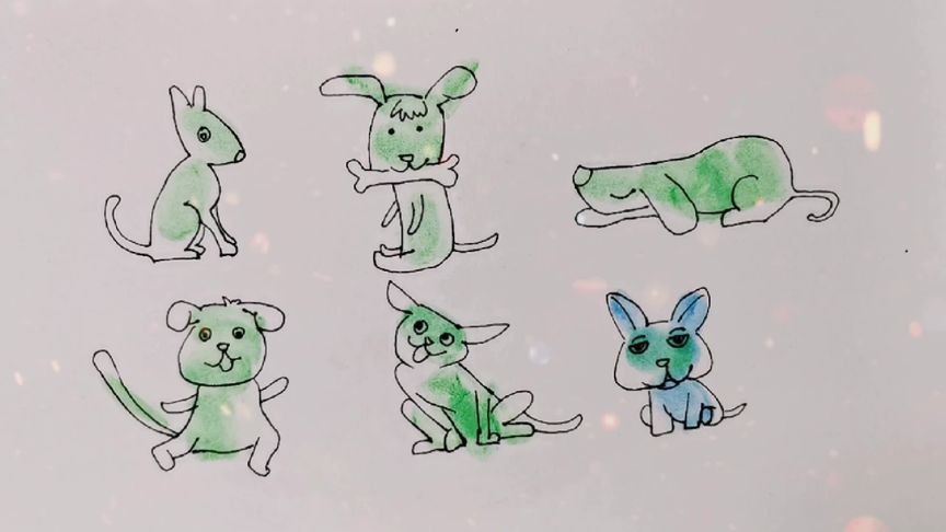 儿童手指画,可爱狗狗的手指印画法,是不是很简单很可爱
