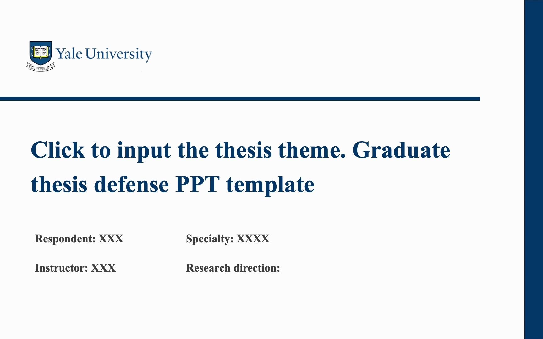 学术蓝英文毕业论文答辩学术汇报文献汇报ppt模板