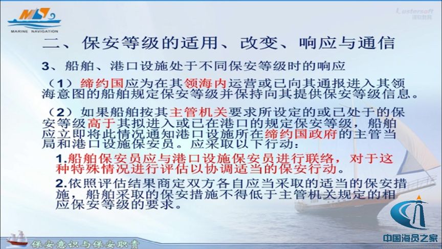 船舶保安等级及行动要求—海员之家