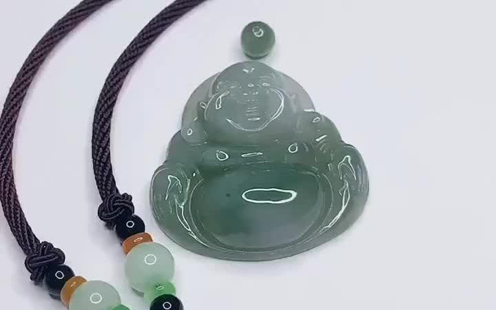 简单粗暴绑绳方法,佛公吊坠项链 缅甸翡翠 翡翠 珠宝首饰