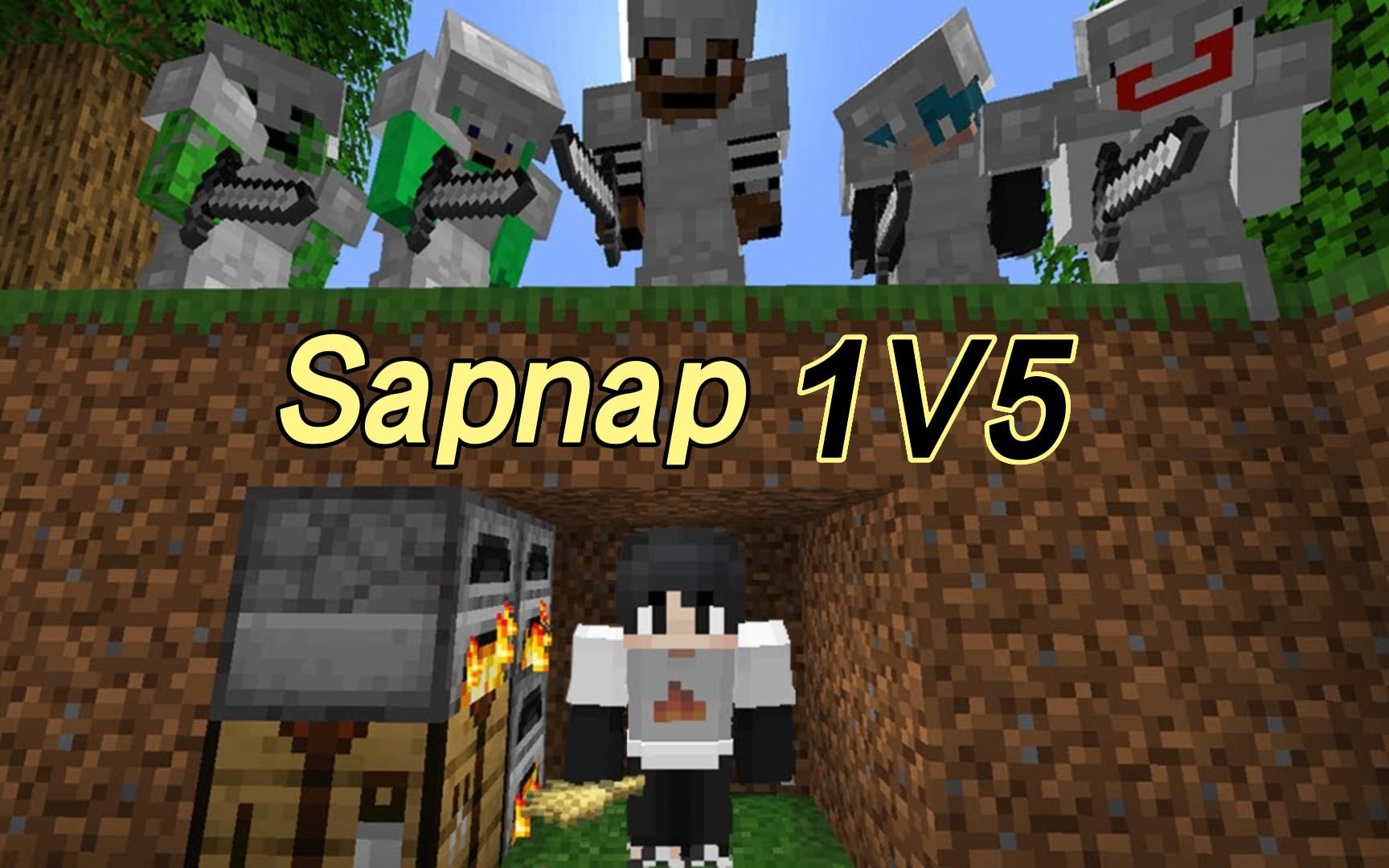 我的世界:Sapnap挑战猎人游戏1V5_哔哩哔哩bilibili_我的世界