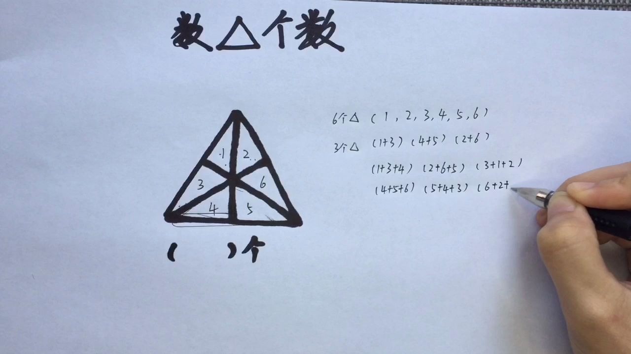 数三角形个数,教你不漏数的方法