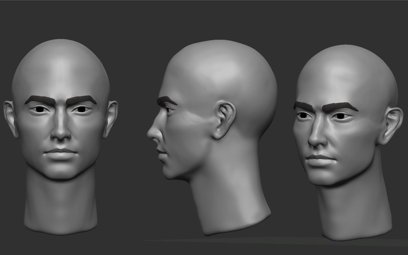 教你做人系列,ZBrush基础人头雕刻,详细讲解三庭五眼比例关系