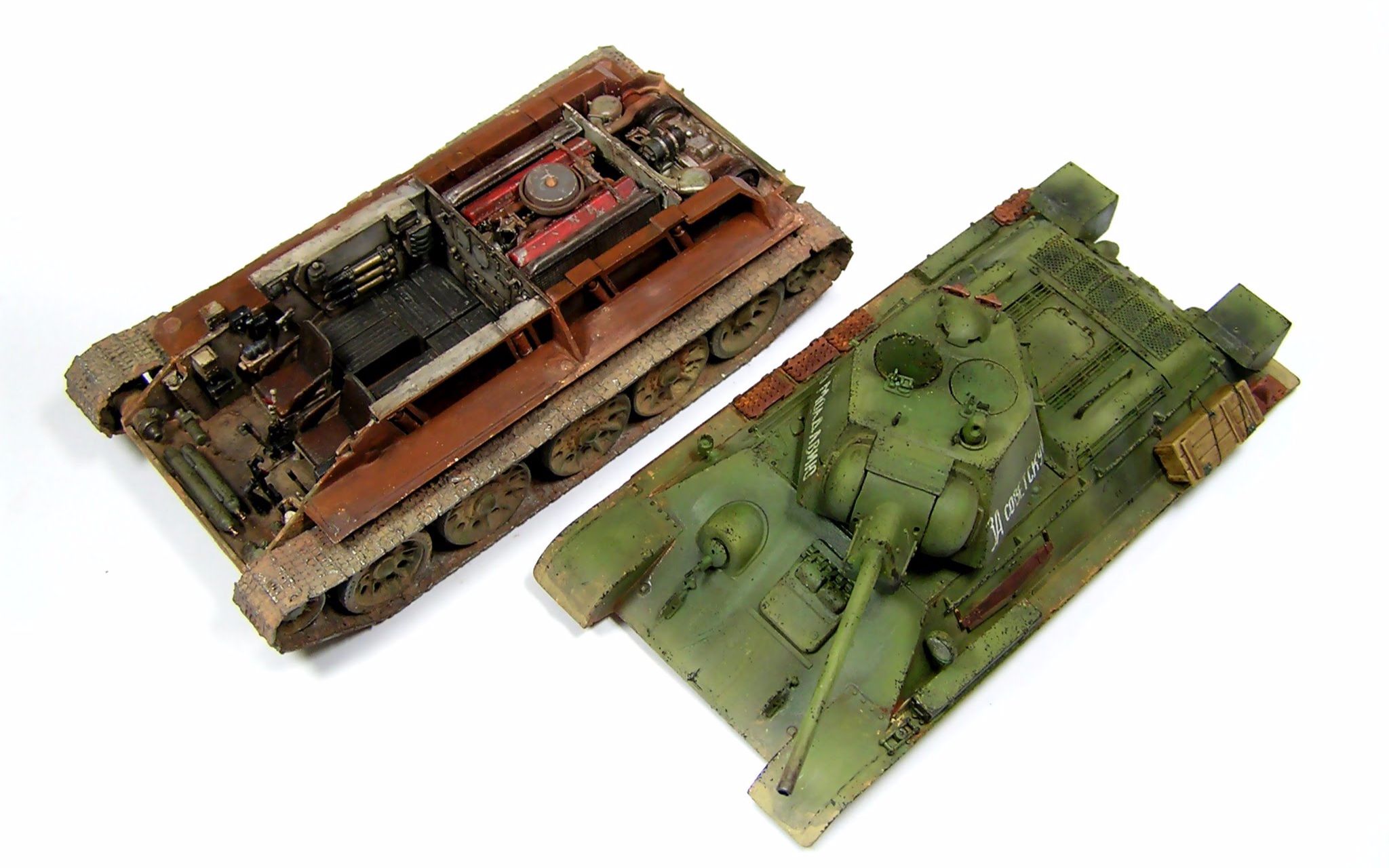 【T-34】坦克模型制作(带内构)