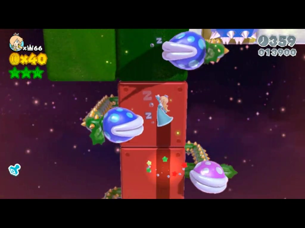 wiiu超级马里奥3D世界最终王冠关银河公主禁所有道具无伤三星一印