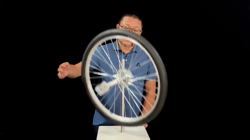 车轮陀螺角动量守恒?物理实验趣味物理魔法使马修坊科教