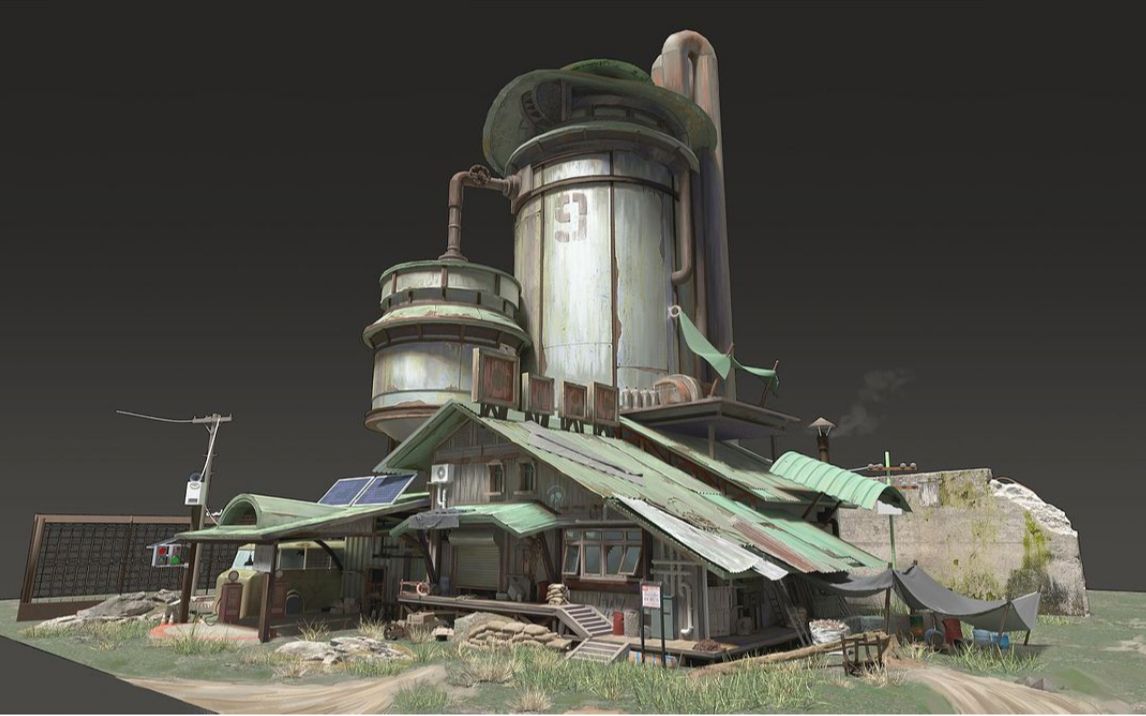 【maya建模】从box开始,写实大型工厂模型制作,零基础3d场景建模教程