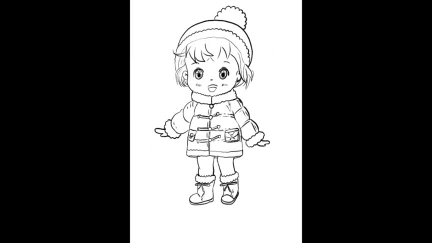 卡通人物简笔画,可爱的女孩