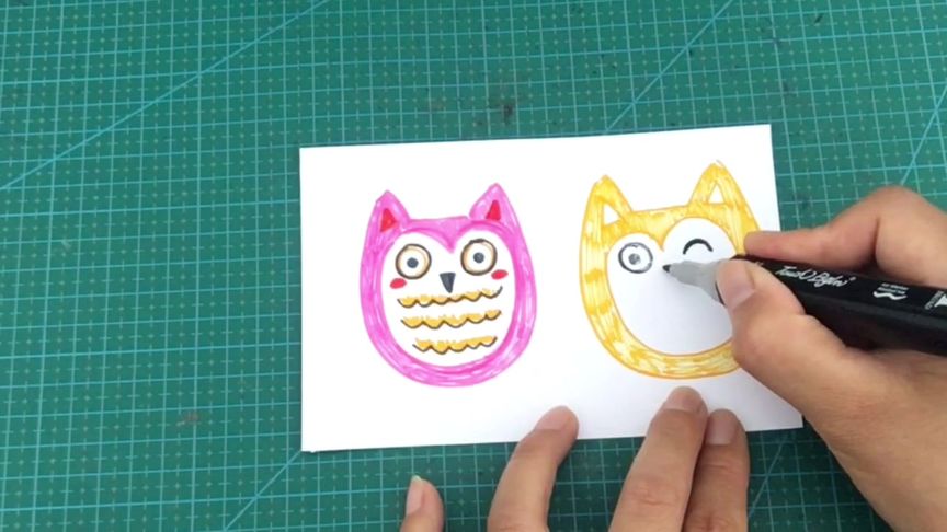 手工简笔画猫头鹰书签,非常有创意又简单实用,开学了快来学