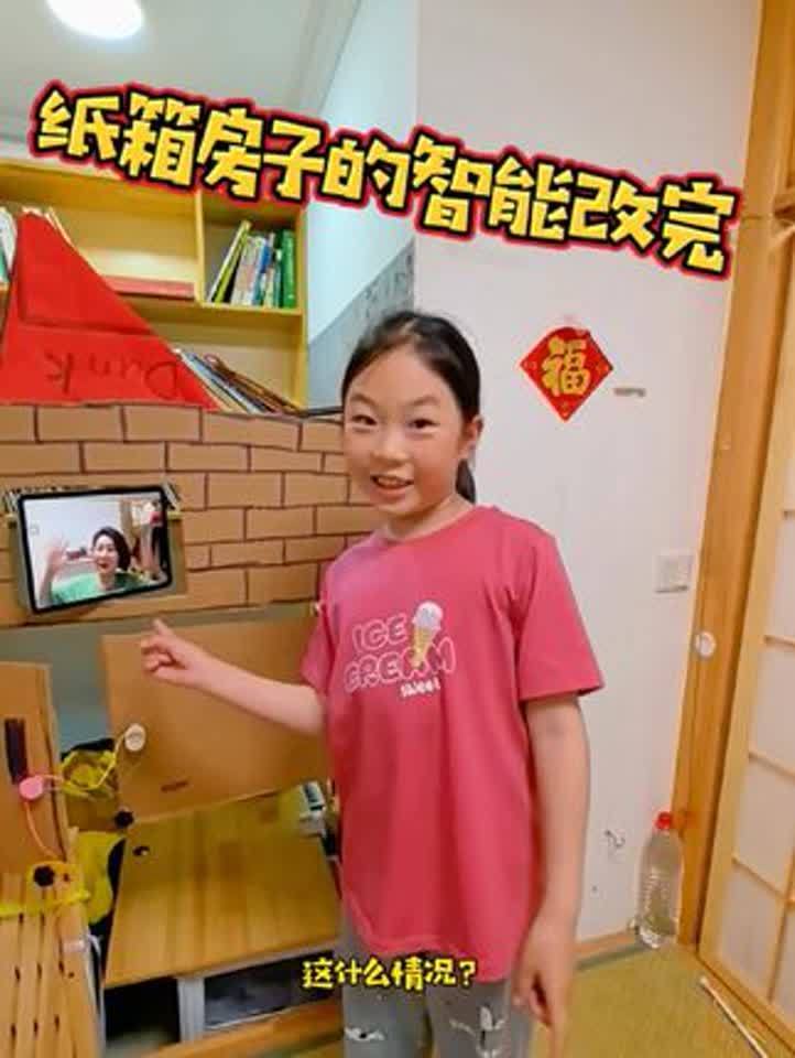 自制纸箱房子,竟然还能改造成智能的!