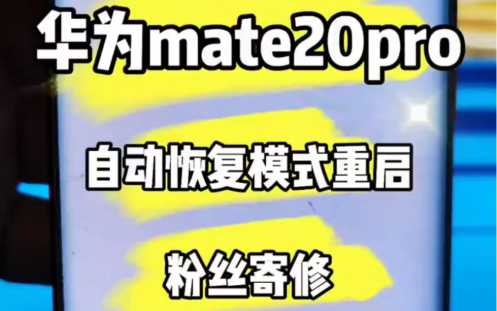...一台华为mate20pro 描述 正常使用中卡顿 反复重启 恢复模式 不开机 ...
