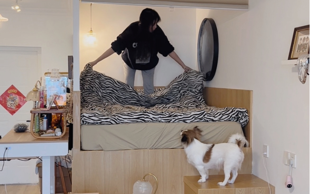 嗯怎么不算简单呢 | 2.8平榻榻米铺床单