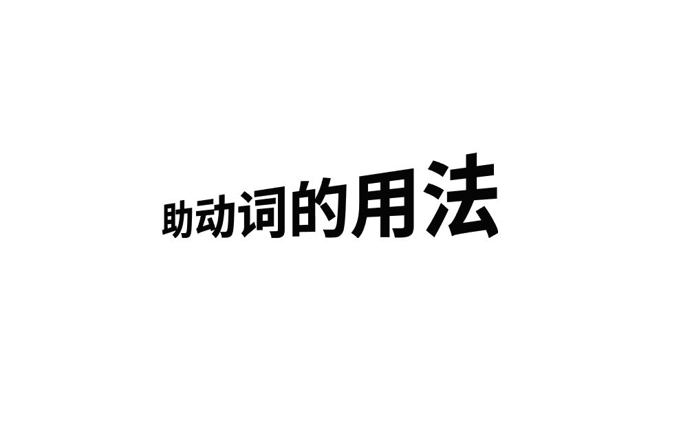 【重点词法】助动词的用法
