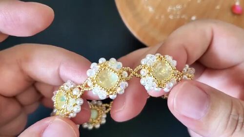 DIY手工串珠程做个包钻戒指