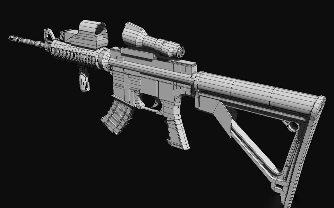 【3DMAX建模】零基础超详细“M416”武器场景建模完整全流程讲解