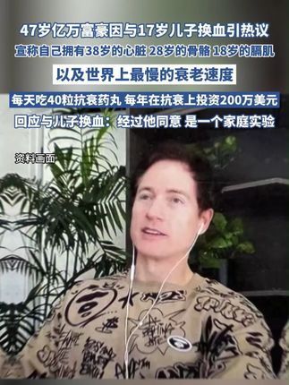 ...每天吃40粒抗衰药丸!宣称拥有世界上最慢的衰老速度(中国新闻周刊)