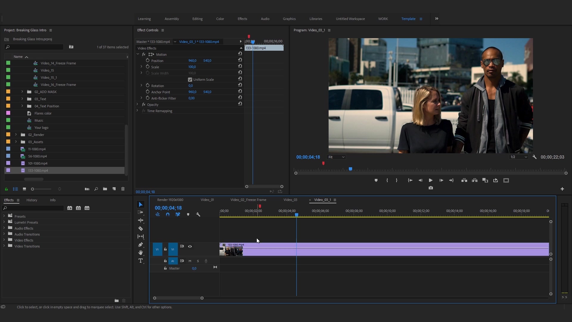 pr关键帧冻结教程