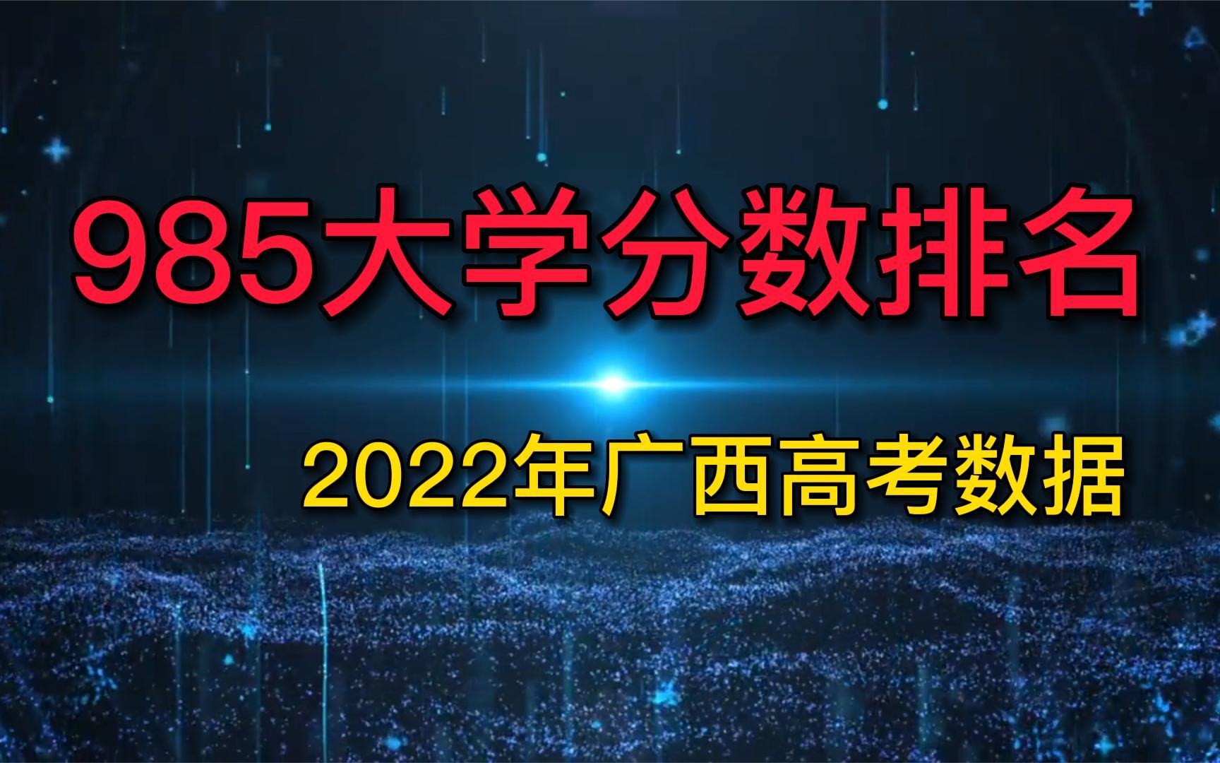 985大学广西录取分数排名,平均分617,强弱相差143分