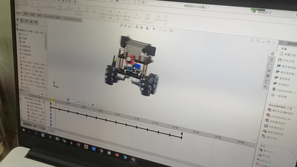 这是之前小车的sw建模