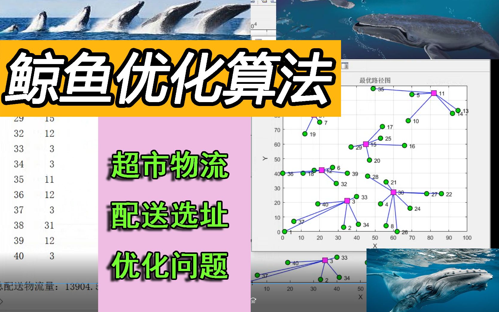 MATLAB鲸鱼优化算法求解超市物流配送选址问题代码实例